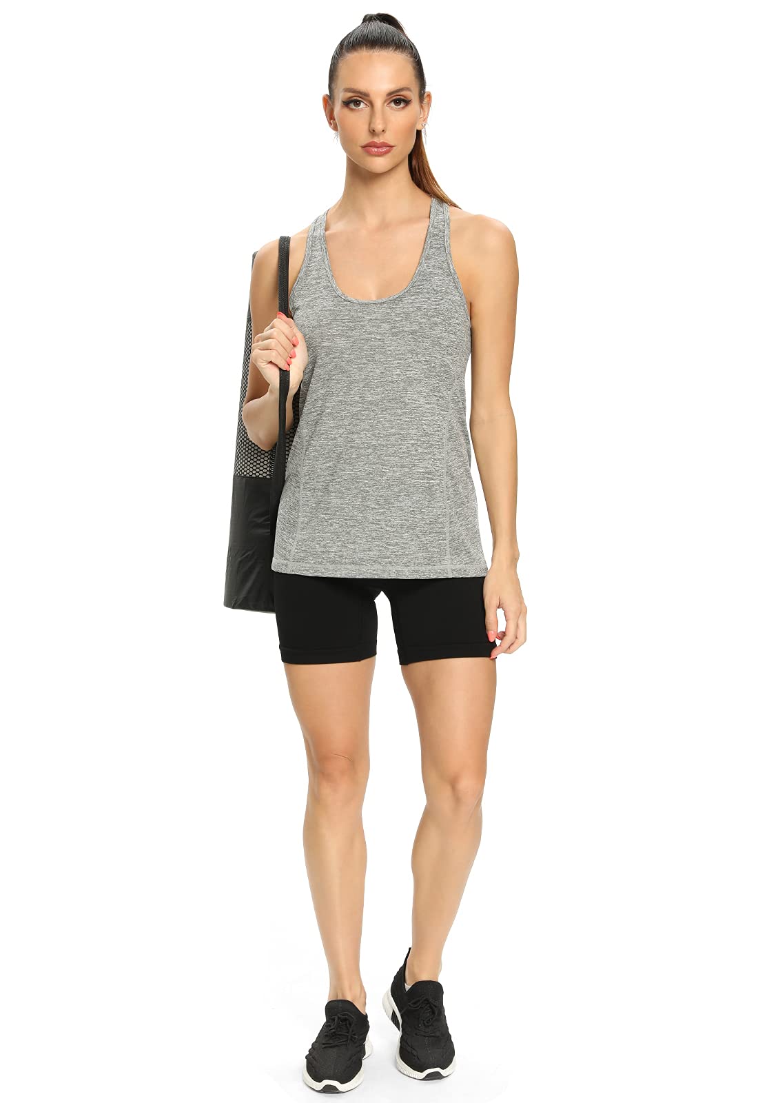 Air Curvey Workout Tank Tops for Women Yoga Racerback Tanks Athletic Quick Dry Activewear 4 Pack