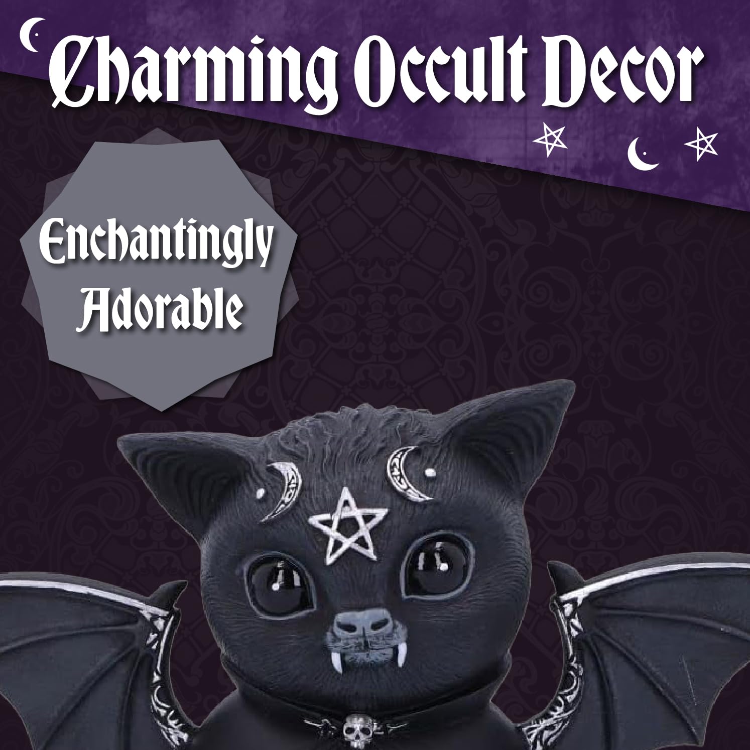Nemesis Now Figurine Decor, Detailed Hand-Painted Polyresin, Black - Beelzebat Gothic Satanic Bat