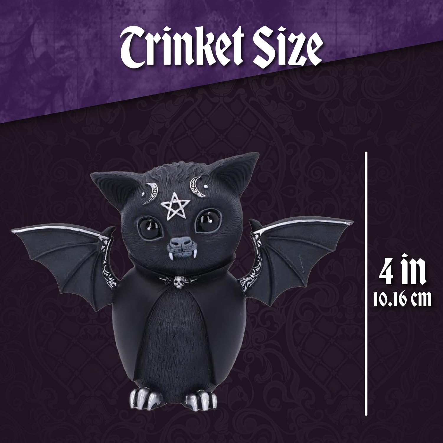 Nemesis Now Figurine Decor, Detailed Hand-Painted Polyresin, Black - Beelzebat Gothic Satanic Bat