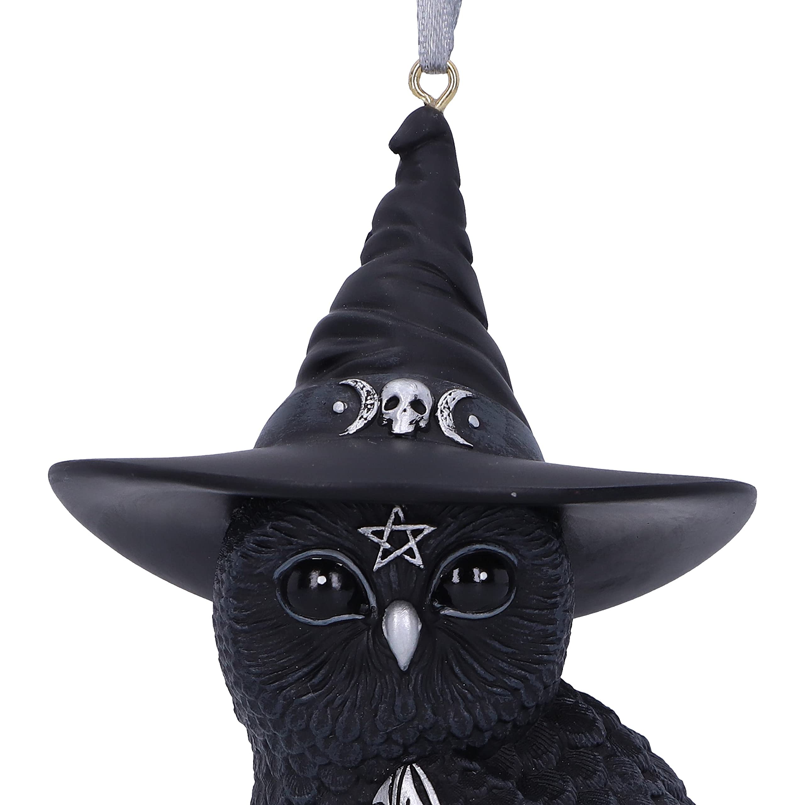 Nemesis Now Cult Cuties Owlocen Resin 12cm Black Scarily Adorable Witch Cat, Bewitching Cast in Finest Resin, Hand-Painted
