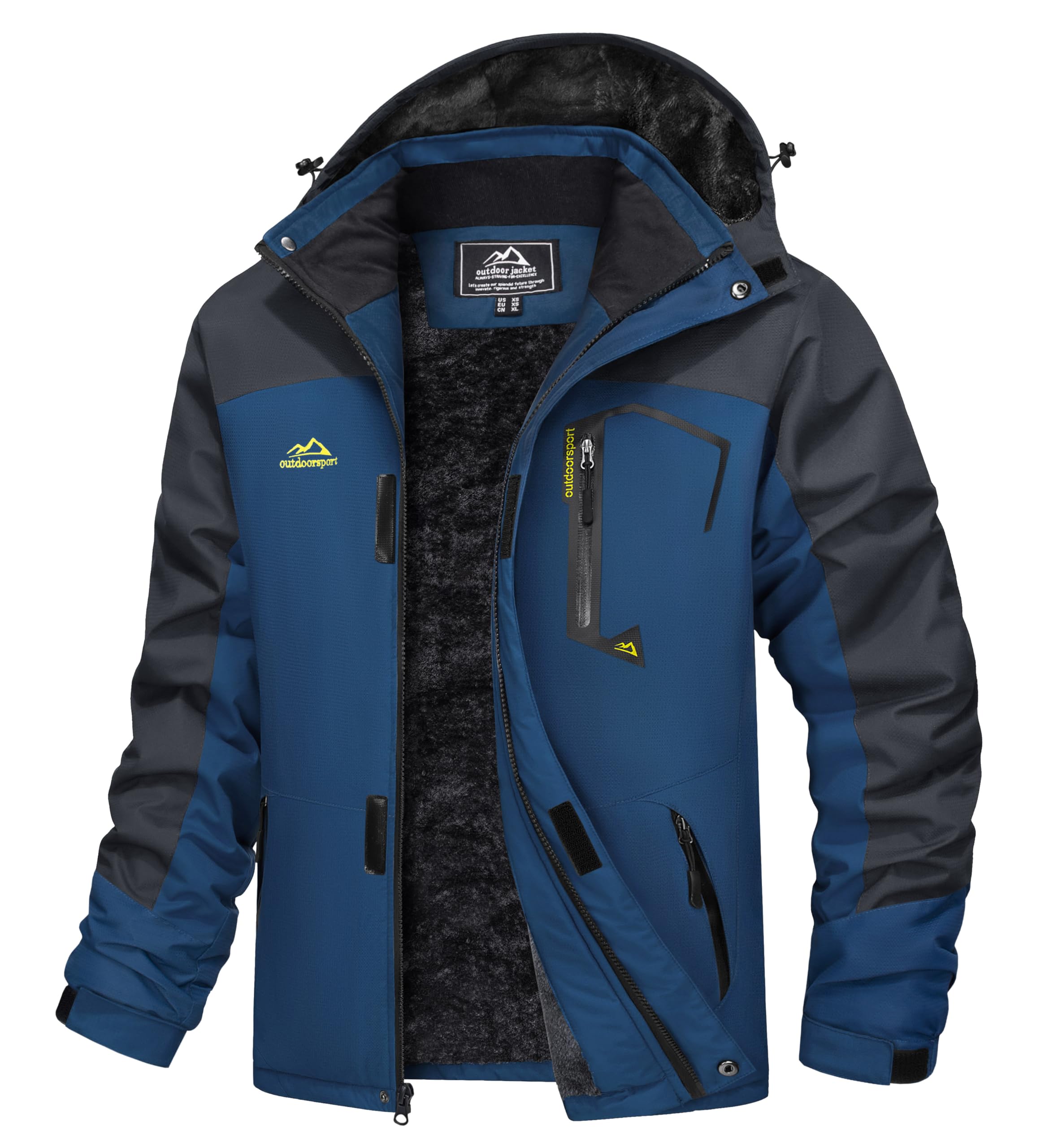 MAGCOMSEN Winter Jacket for Men Cold Weather Insulated Jacket Ski Jacket Snowboard Coat Rain Jacket Windproof Windbreaker Jacket Raincoats for Men