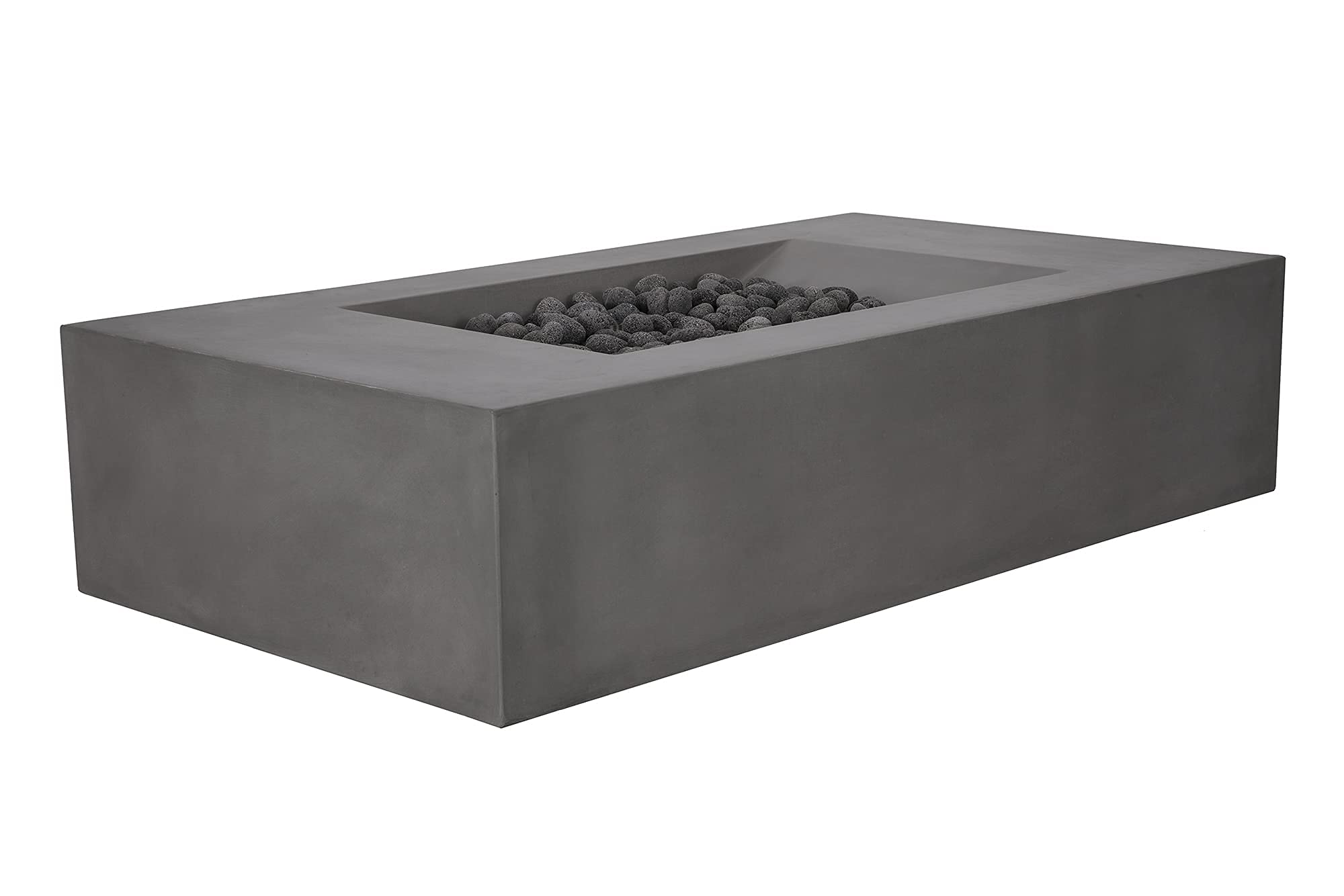 Pyromania Moderne Outdoor Concrete Fire Table, 58 x 32 Inches - Natural Gas Model in Slate Gray Color
