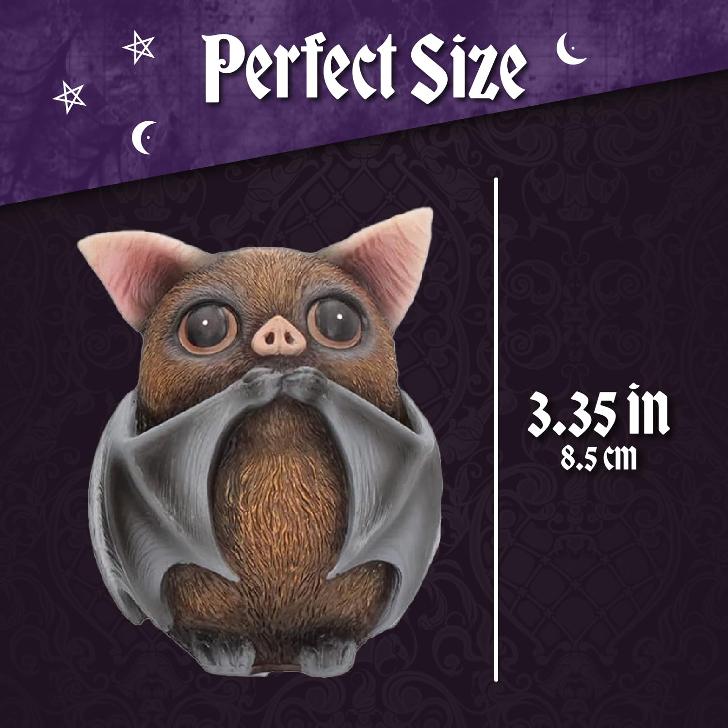 Nemesis Now Three Wise See No Evil Hear No Evil Speak No Evil Figurines, Adorable Hand-Painted Resin Collectibles and Gift - Bats