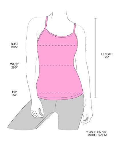 Yogalicious Ultra Soft Lightweight Camisole Tank Top with Built-in Support Bra - Black - Large
