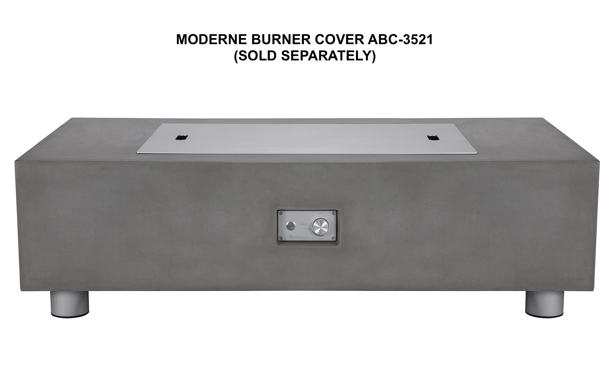 Pyromania Moderne Outdoor Concrete Fire Table, 58 x 32 Inches - Natural Gas Model in Slate Gray Color