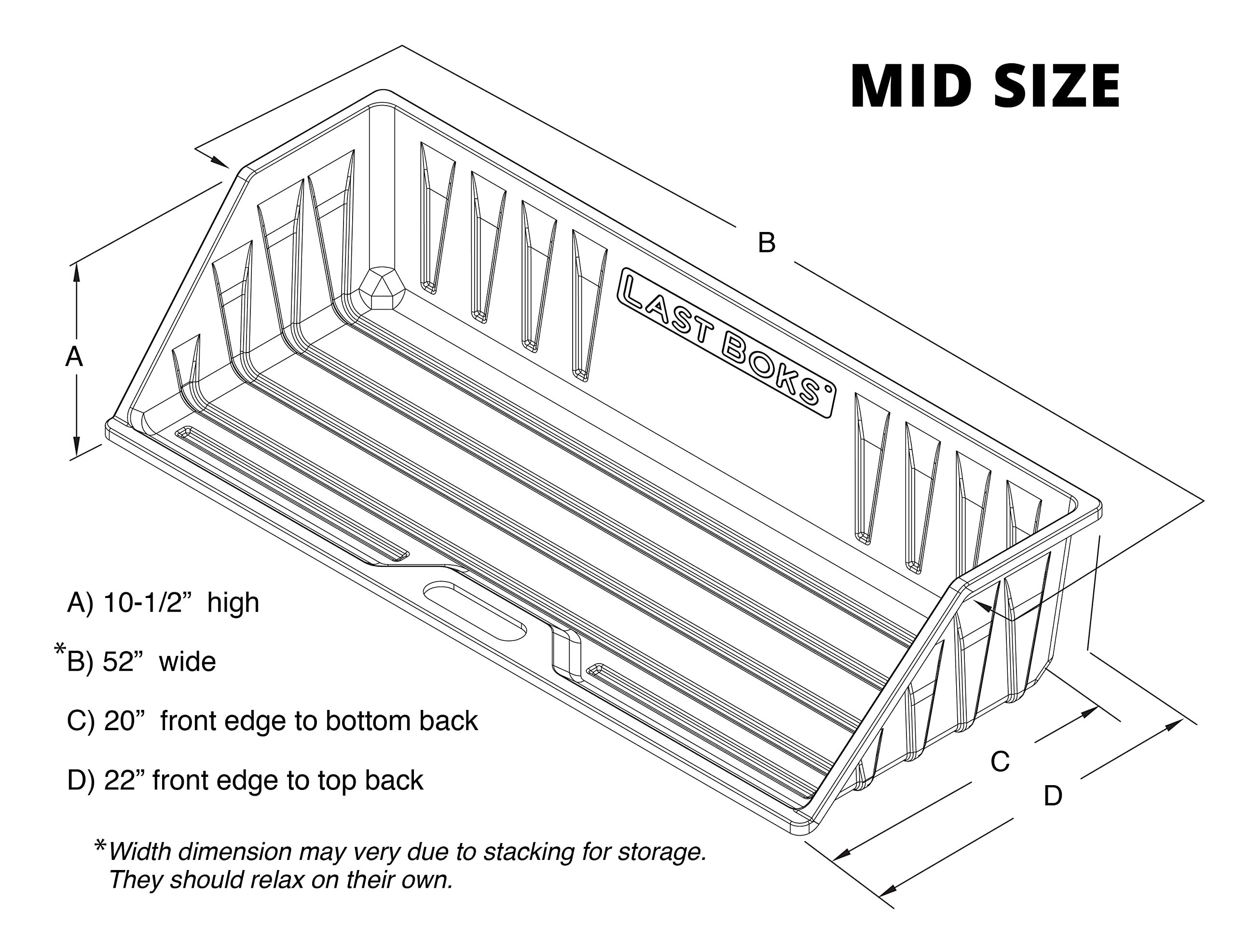 Last Boks Mid Size Truck Bed, Cargo Box Organizer, Slides Out onto Your Tailgate for Easy Access to Load or Unload Your Cargo, Truck Accessories Stores and Protects Your Cargo and Your Truck