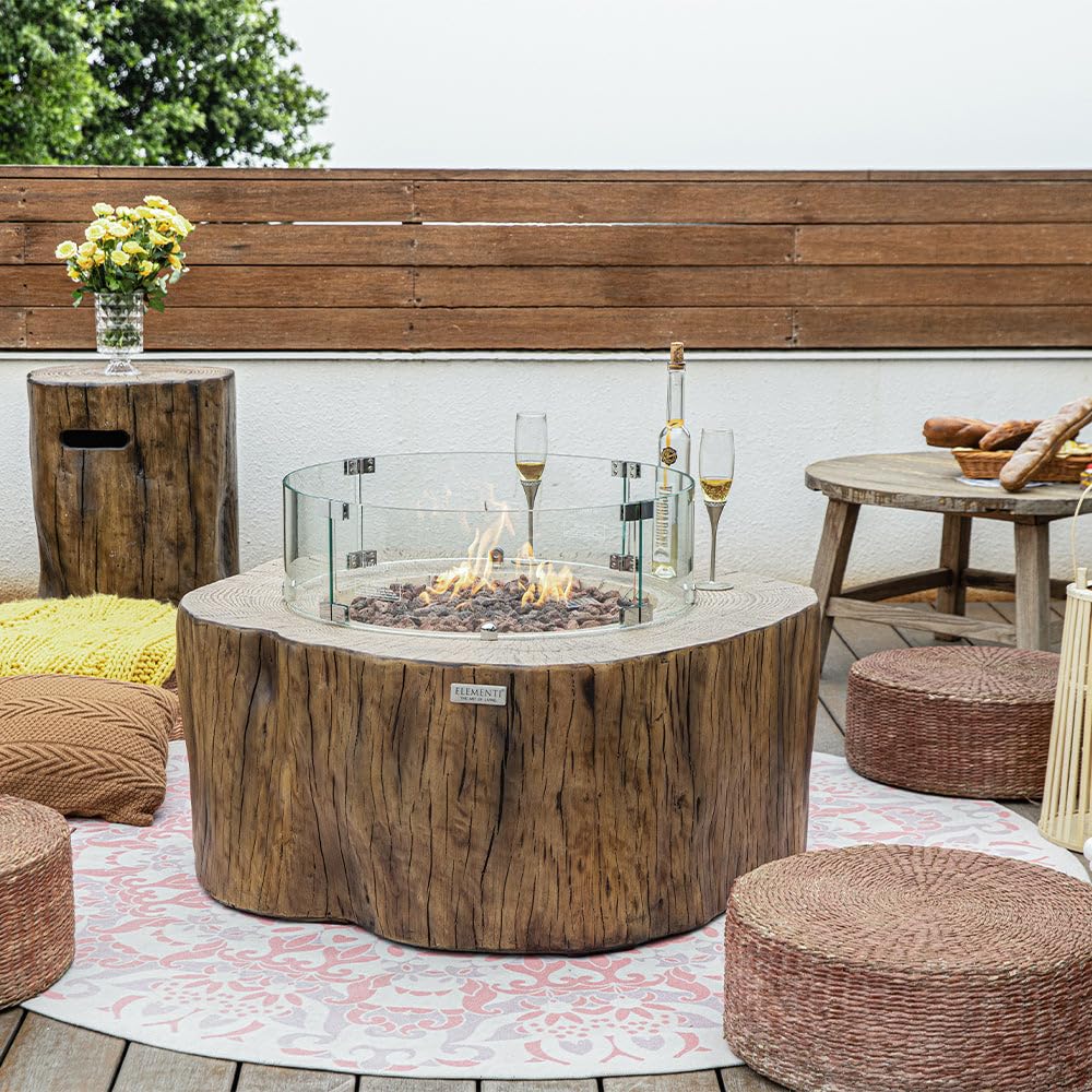 Manchester Concrete Fire Pit 42" x 39" Outdoor Patio Firepit Includes Lava Rocks Modern Fire Pits & Outdoor Fireplaces for Garden, Deck, Indoor & Outdoor Heating