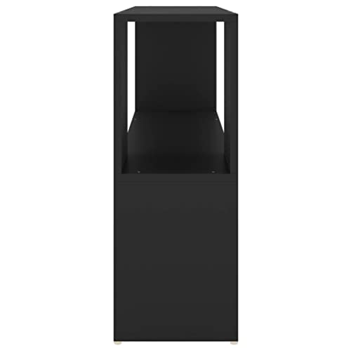 VRAXO Book Cabinet Black 39.4"x9.4"x24.8" Engineered Wood,Bookcases & Standing Shelves-29.26lbs