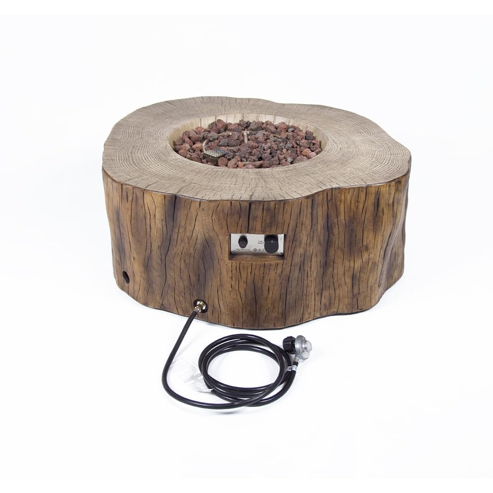 Manchester Concrete Fire Pit 42" x 39" Outdoor Patio Firepit Includes Lava Rocks Modern Fire Pits & Outdoor Fireplaces for Garden, Deck, Indoor & Outdoor Heating