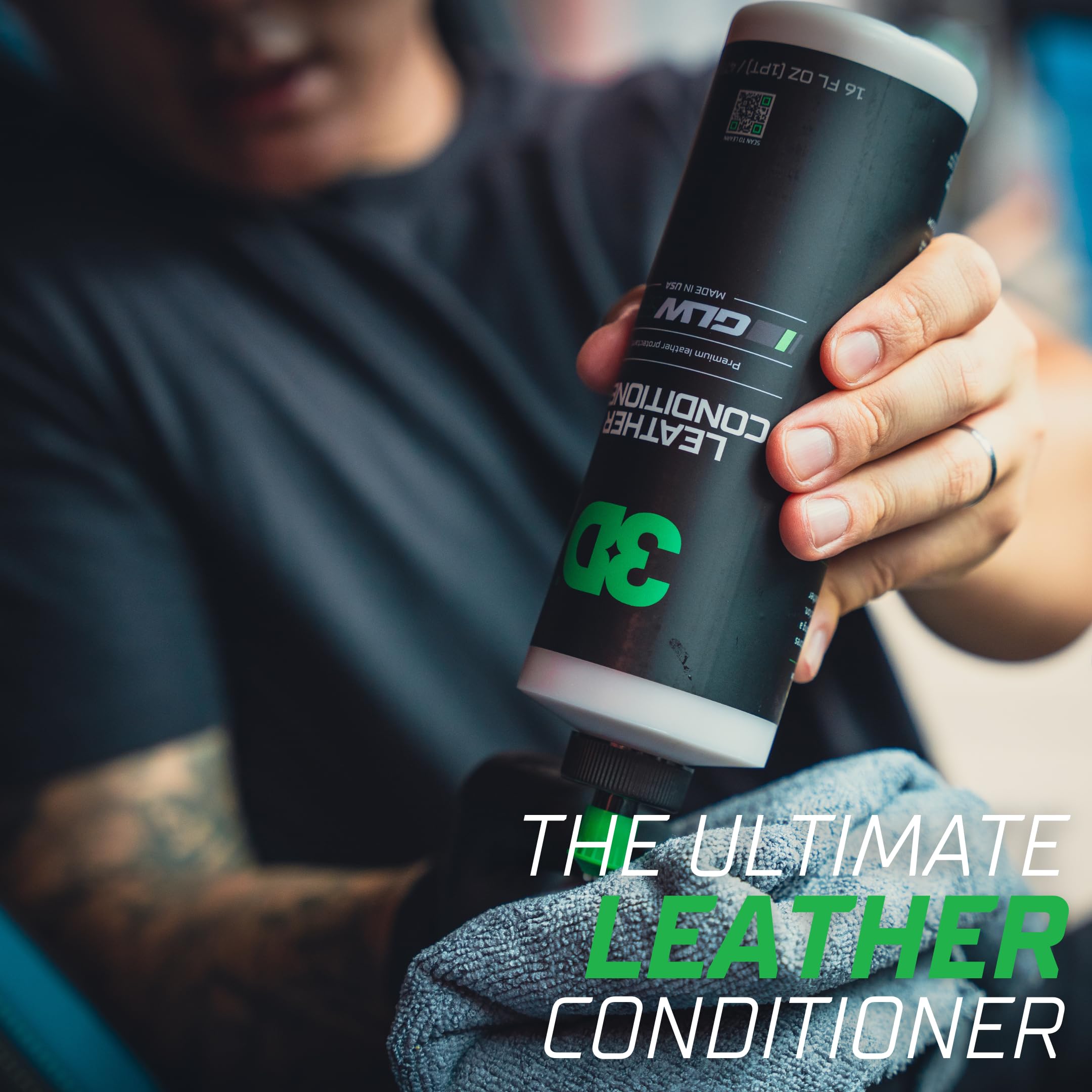 3D Leather Conditioner for Car, GLW Series | Restore, Condition, Protect | UV Protection | Conditions Leather Seats, Furniture, Boots, Apparel | DIY Car Detailing | 16 oz