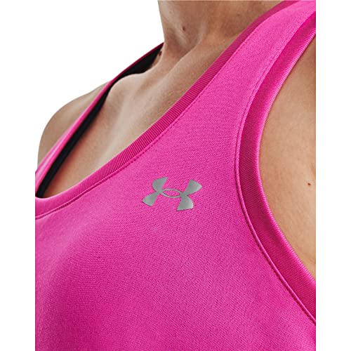 Under Armour Women's Tech Solid Tank Top, (652) Rebel Pink / / Metallic Silver, Large