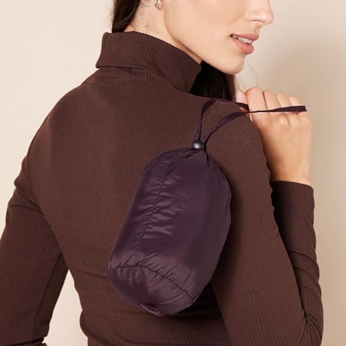 Amazon Essentials Women's Lightweight Long-Sleeve Water-Resistant Packable Puffer Jacket (Available in Plus Size), Burgundy, X-Large