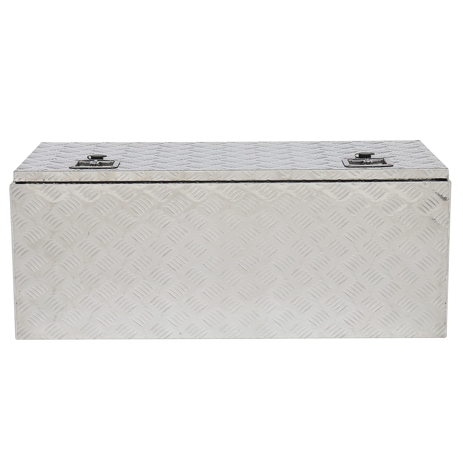 MOTORHOT 42" W x 18" H x 17" D Aluminum Truck Tool Box with Lock & Keys, Diamond Plate Truck Underbody Toolbox Trailer Pickup Truck Bed ATV RV Box Storage Organizer, Silver