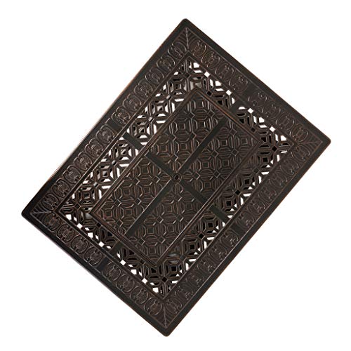 Fire Sense 62743 Dynasty Art Deco Aluminum Convertible Gas Fire Pit Table 55000 BTU Multi-Functional Outdoor Firepit with Fire Bowl Lid, Nylon Cover & Clear Fire Glass Bronze Finish - Rectangular 48"