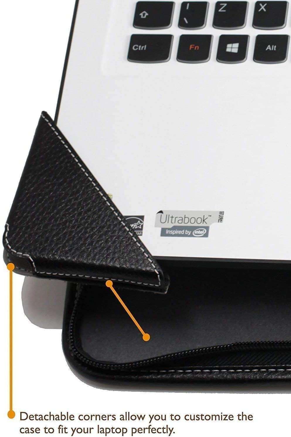 Broonel - Contour Series - Black Heavy Duty Leather Protective Case - Compatible with Dell Latitude 7320 13" Detachable Laptop