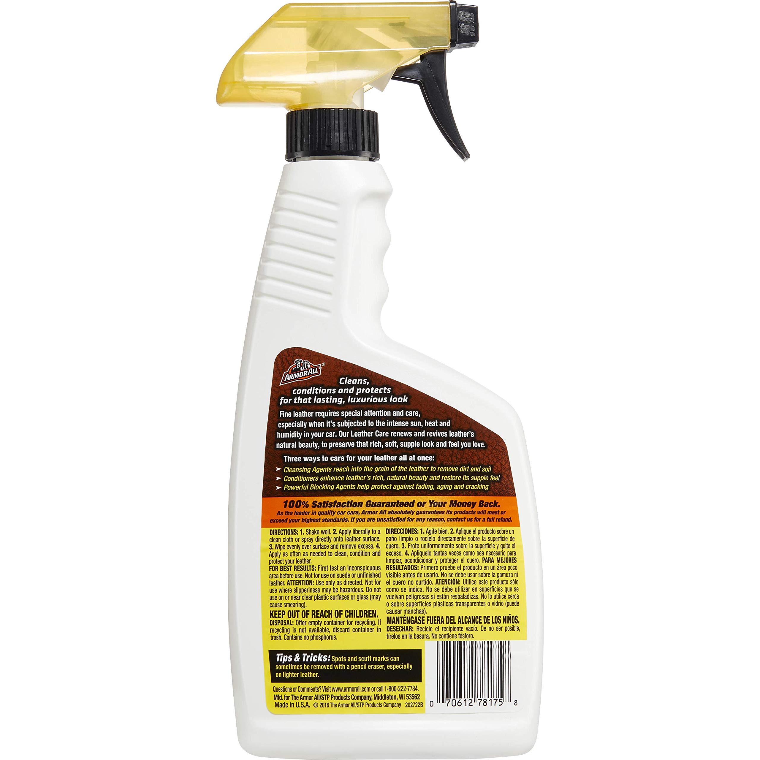 Car Leather Care Spray by Armor All, Leather Cleaner and Protectant for Cars, Trucks and Motorcycles, Includes 2 Bottles, 16 Fl Oz Each