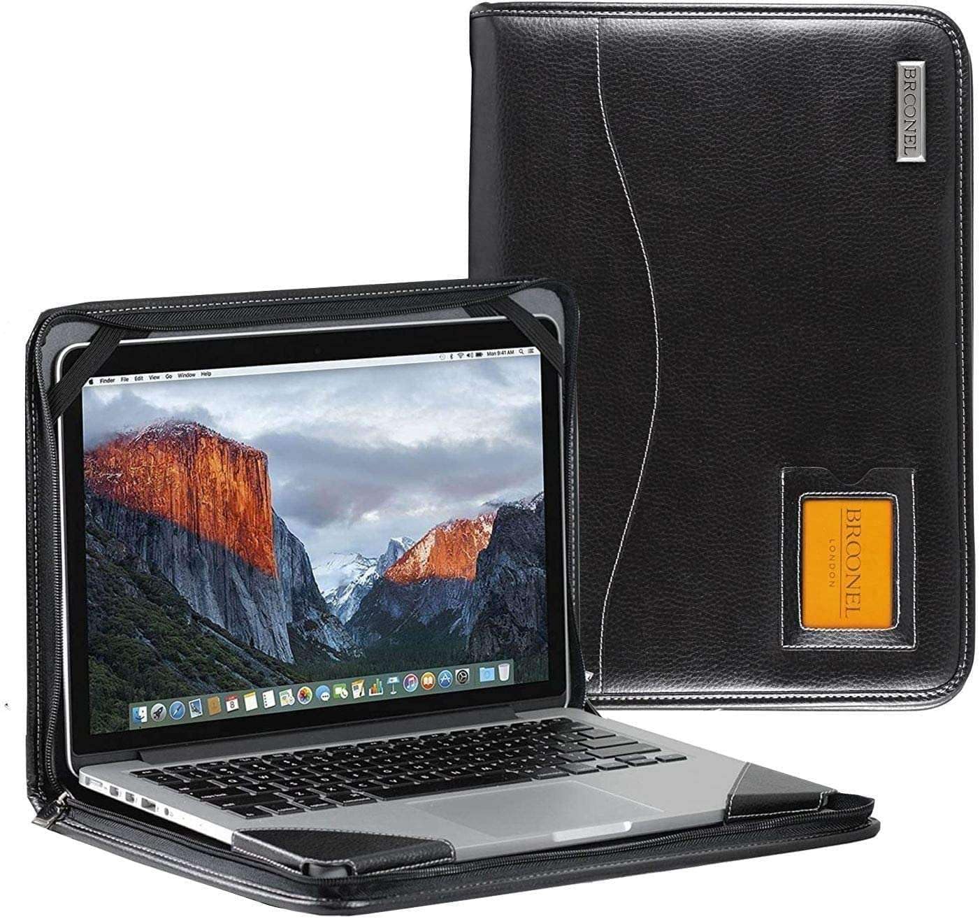 Broonel - Contour Series - Black Heavy Duty Leather Protective Case - Compatible with Dell Latitude 7320 13" Detachable Laptop