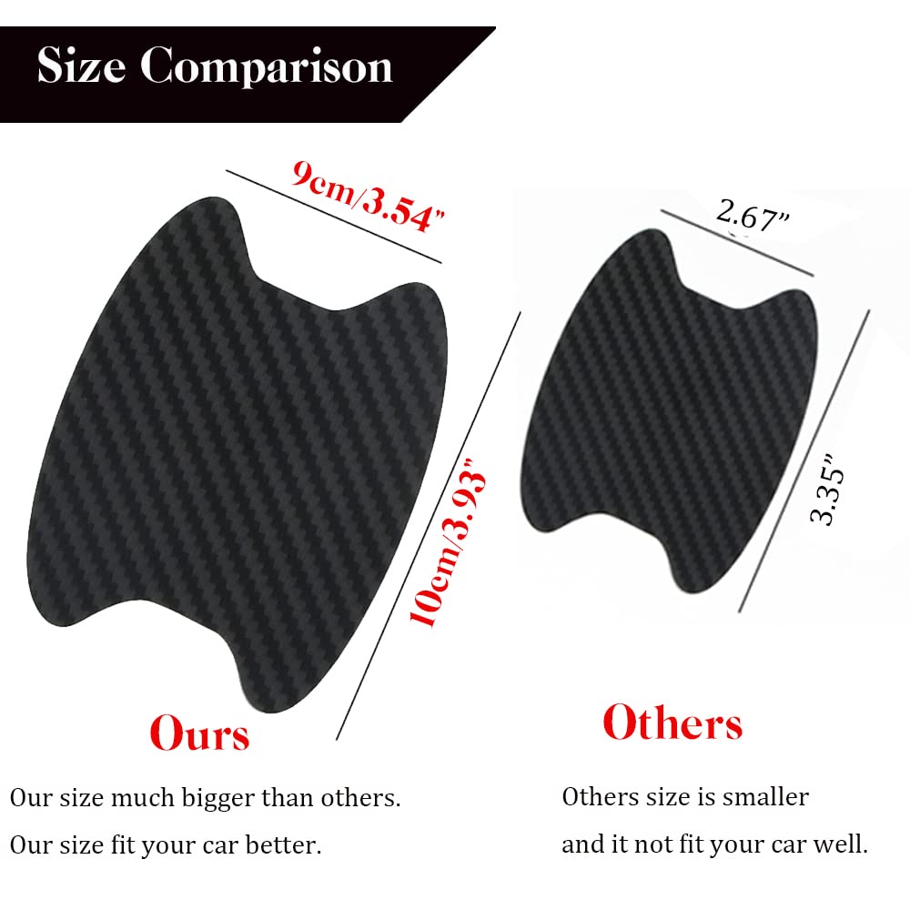 Pincuttee Car Door Handle Scratch Protector 4 Pack,Car Door Handle Protective Films Universal Fit,Door Handle Stickers and Decals Accessories (Black,4PC)