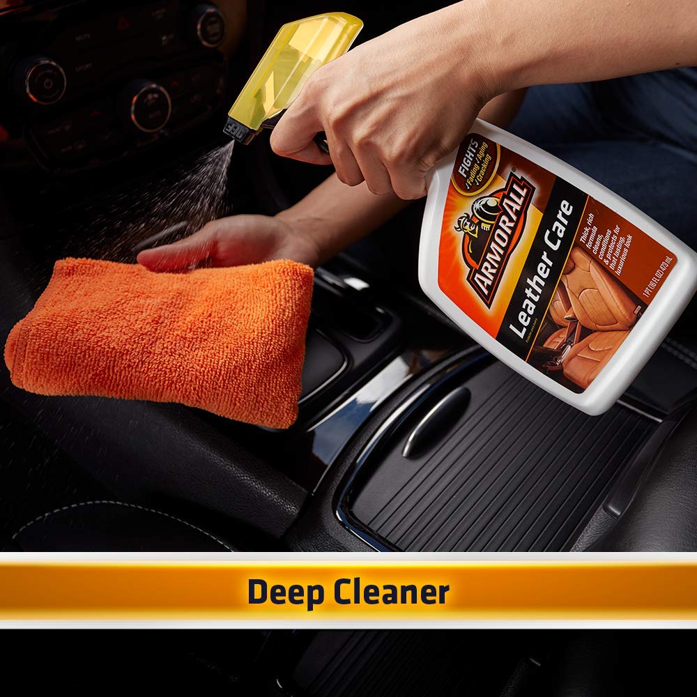 Car Leather Care Spray by Armor All, Leather Cleaner and Protectant for Cars, Trucks and Motorcycles, Includes 2 Bottles, 16 Fl Oz Each