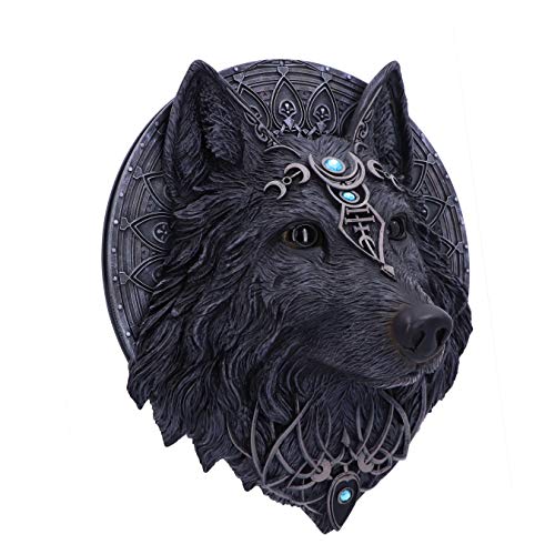 Nemesis Now Dark Gothic Magical Wolf Moon Wall Hanging Plaque, Black, One Size