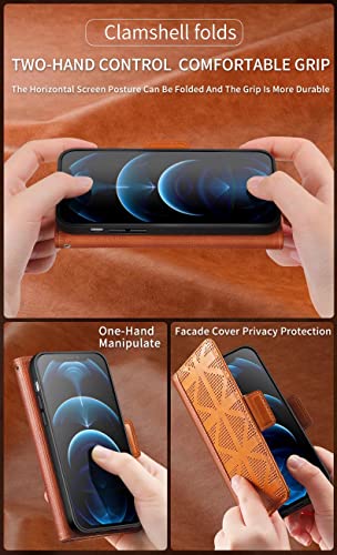 YukeTop Case for Oppo Reno2, PU Leather Flip Folio Wallet Cover, with Card Slots, Case Cover for Oppo Reno2.(Brown)
