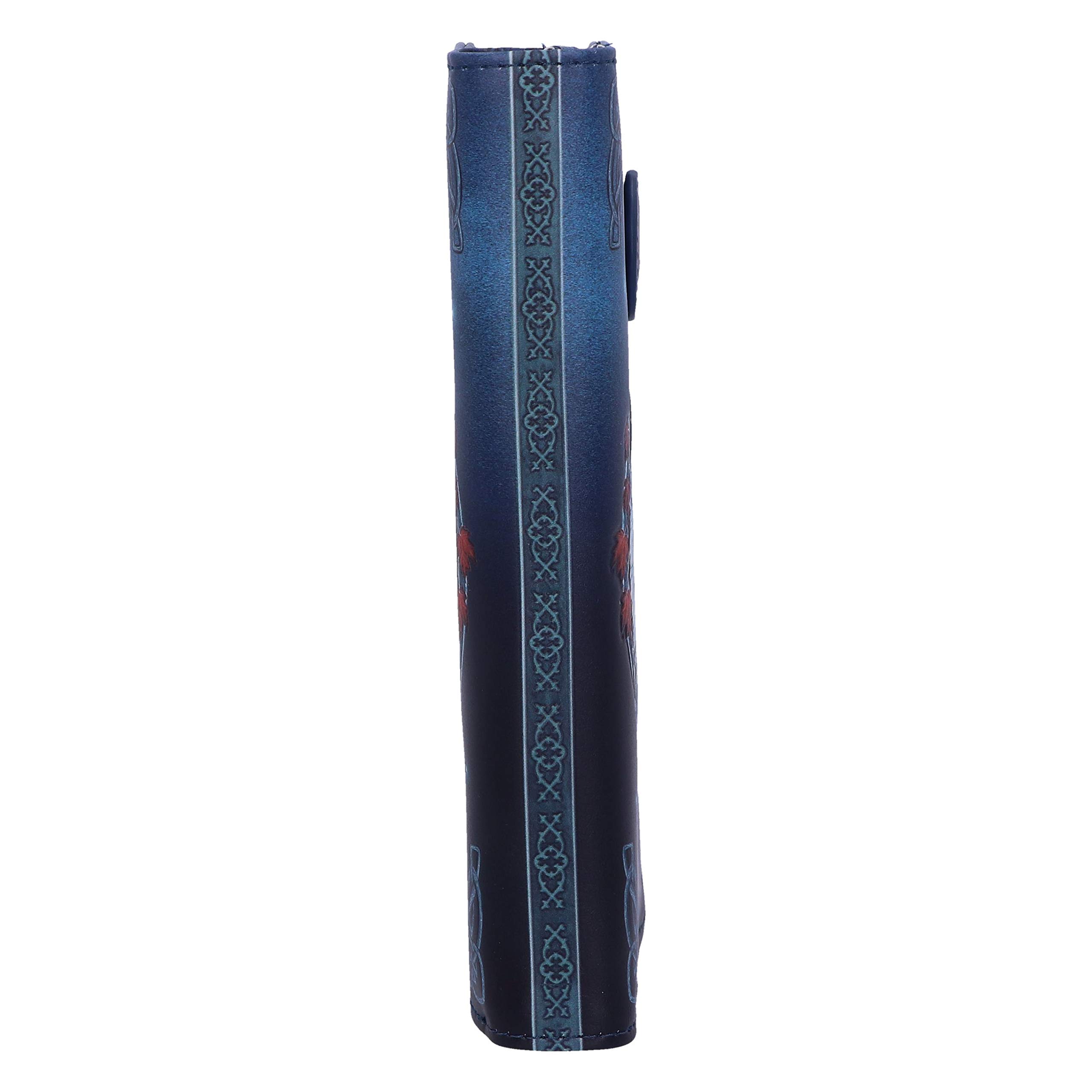 Nemesis Now Klassisch, Blue, 18.5cm Bi-Fold Wallet with Wolf Pattern, Embossed, RFID Protected