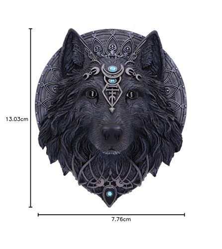 Nemesis Now Dark Gothic Magical Wolf Moon Wall Hanging Plaque, Black, One Size