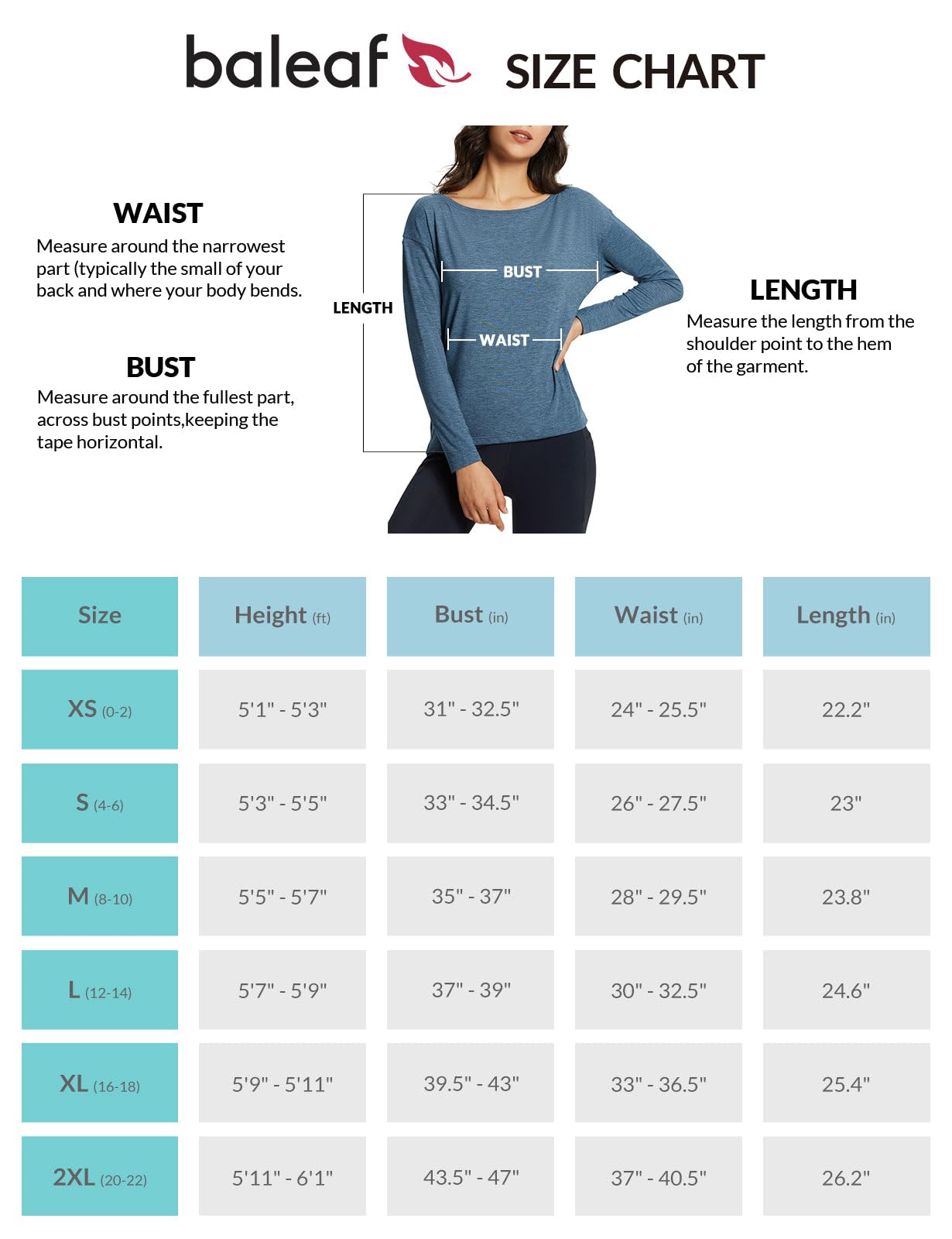 baleaf Women's Long Sleeve Workout Shirts Active Tops Loose Fit Quick Dry Tops Athletic Yoga Tee Shirts Lightweight Casual Fall Heather Navy M