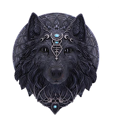 Nemesis Now Dark Gothic Magical Wolf Moon Wall Hanging Plaque, Black, One Size