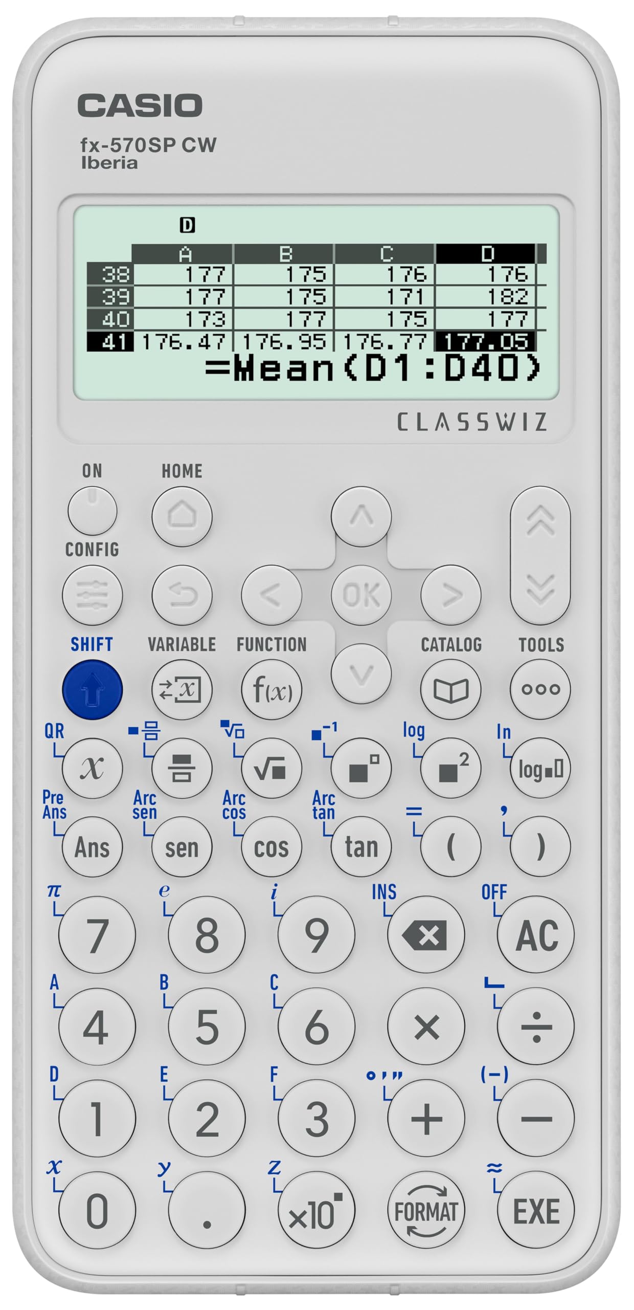Casio FX-570SP CW – Scientific Calculator, Recommended for Spanish and Portuguese Curriculum, 5 Languages, Over 560 Functions, White