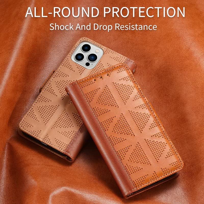 YukeTop Case for Oppo Reno2, PU Leather Flip Folio Wallet Cover, with Card Slots, Case Cover for Oppo Reno2.(Brown)