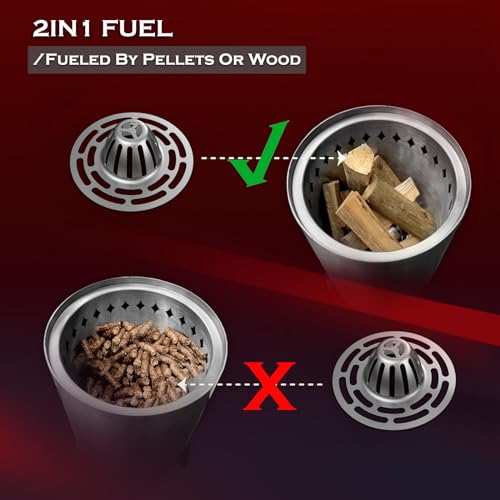 ETSWAUGO, 304 Stainless Steel Tabletop Fire Pit with Stand, Smokeless Small Tabletop Stove for Camping, Urban & Suburbs,Mini Fire Pit Fueled by Pellets or Wood, 8.8" x 6.5", 2.7lbs, ET65 Max