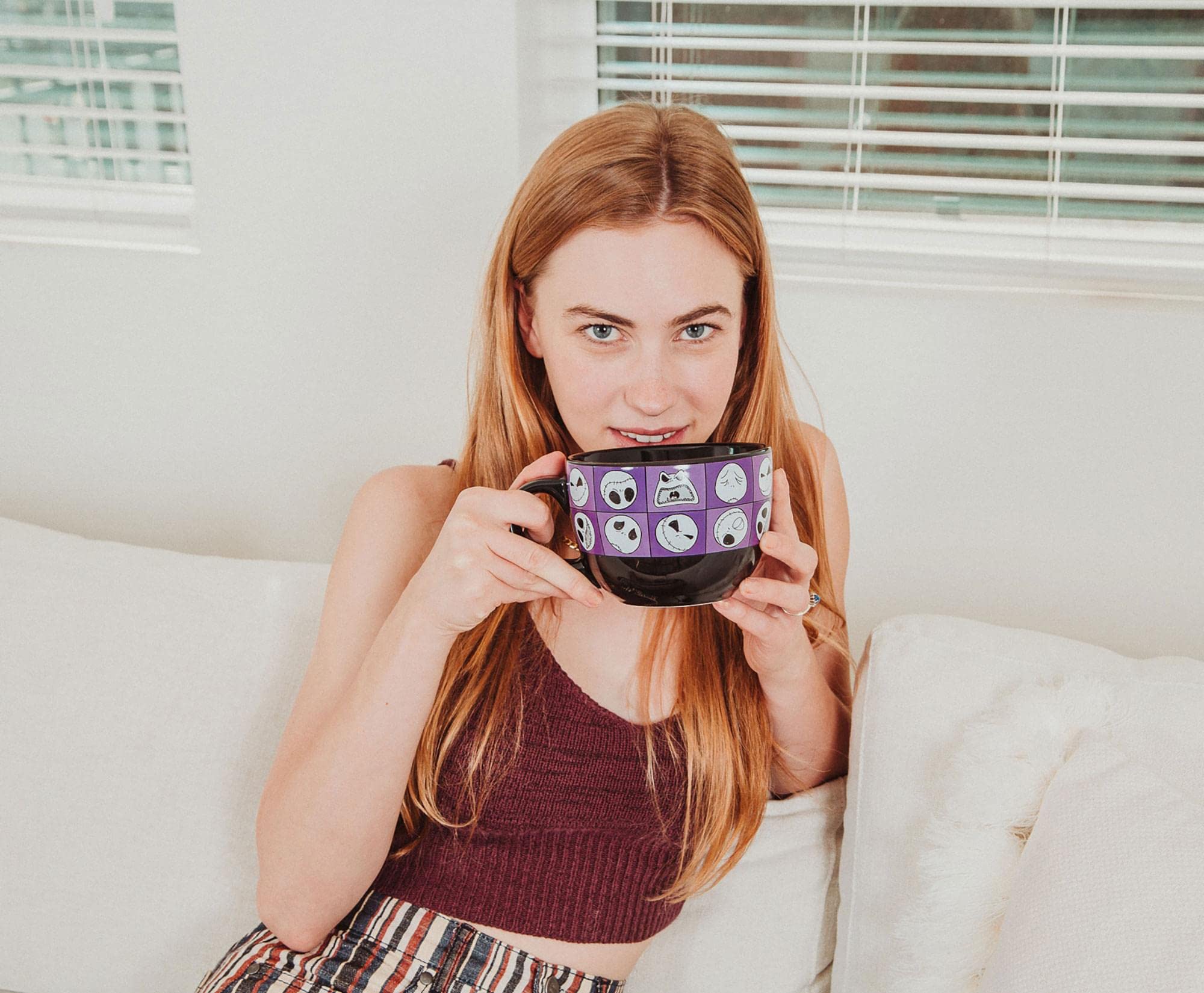 Disney The Nightmare Before Christmas Jack Expressions Ceramic Soup Mug | Bowl For Ice Cream, Cereal, Oatmeal | Large Coffee Cup For Espresso, Caffeine | Home & Kitchen Essentials | Holds 24 Ounces