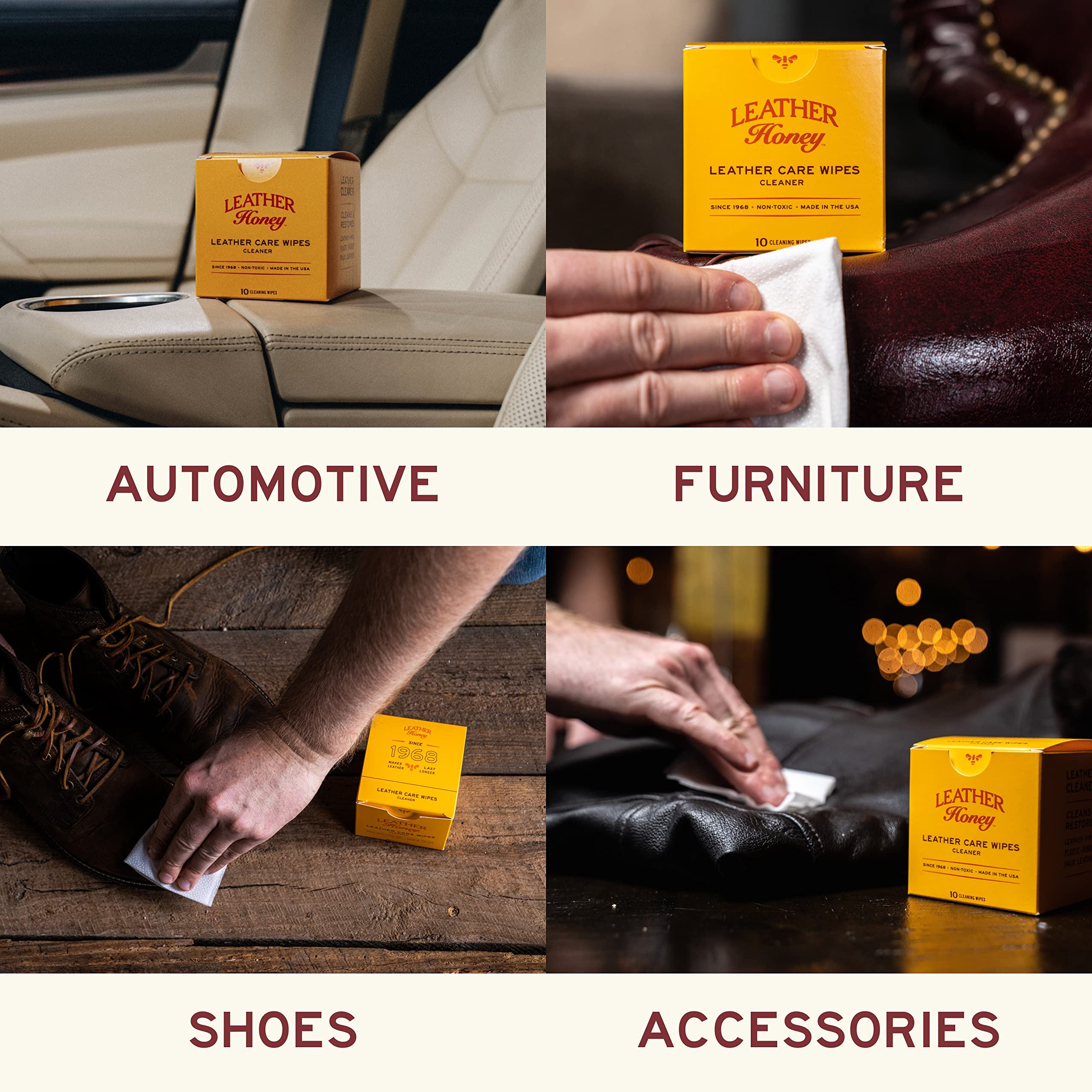 Leather Honey Cleaner Wipes with 8oz Cleaner