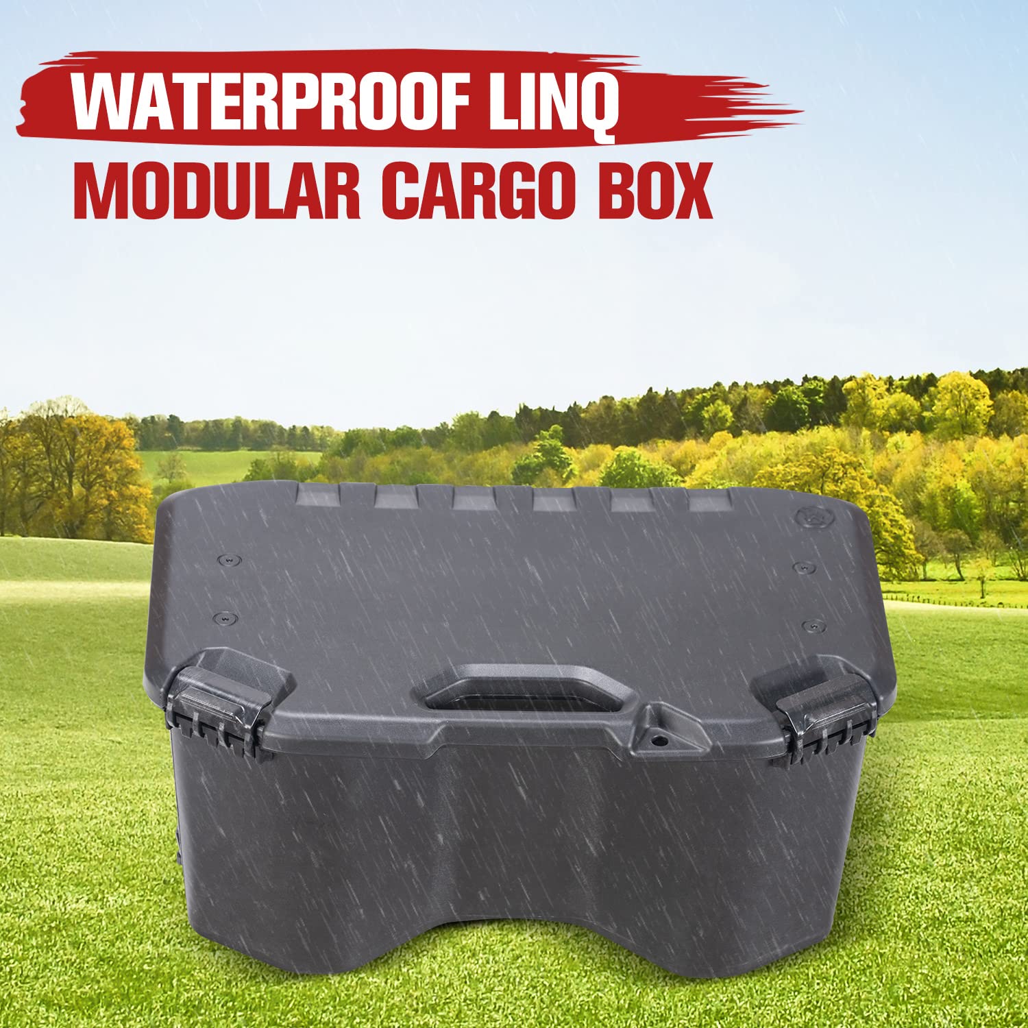 A & UTV PRO Modular Cargo Box for Can Am Maverick, 20 L/5.2 Gallon Rear Storage Cargo Box with Lid Assembly for LINQ Can Am Maverick X3 MAX, Defender, Commander Accessories, Replace OEM#715007112