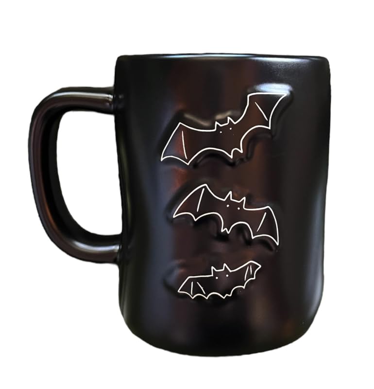 Rae Dunn Halloween Ceramic Double Sided Mug Vampire Juice with Red Interior
