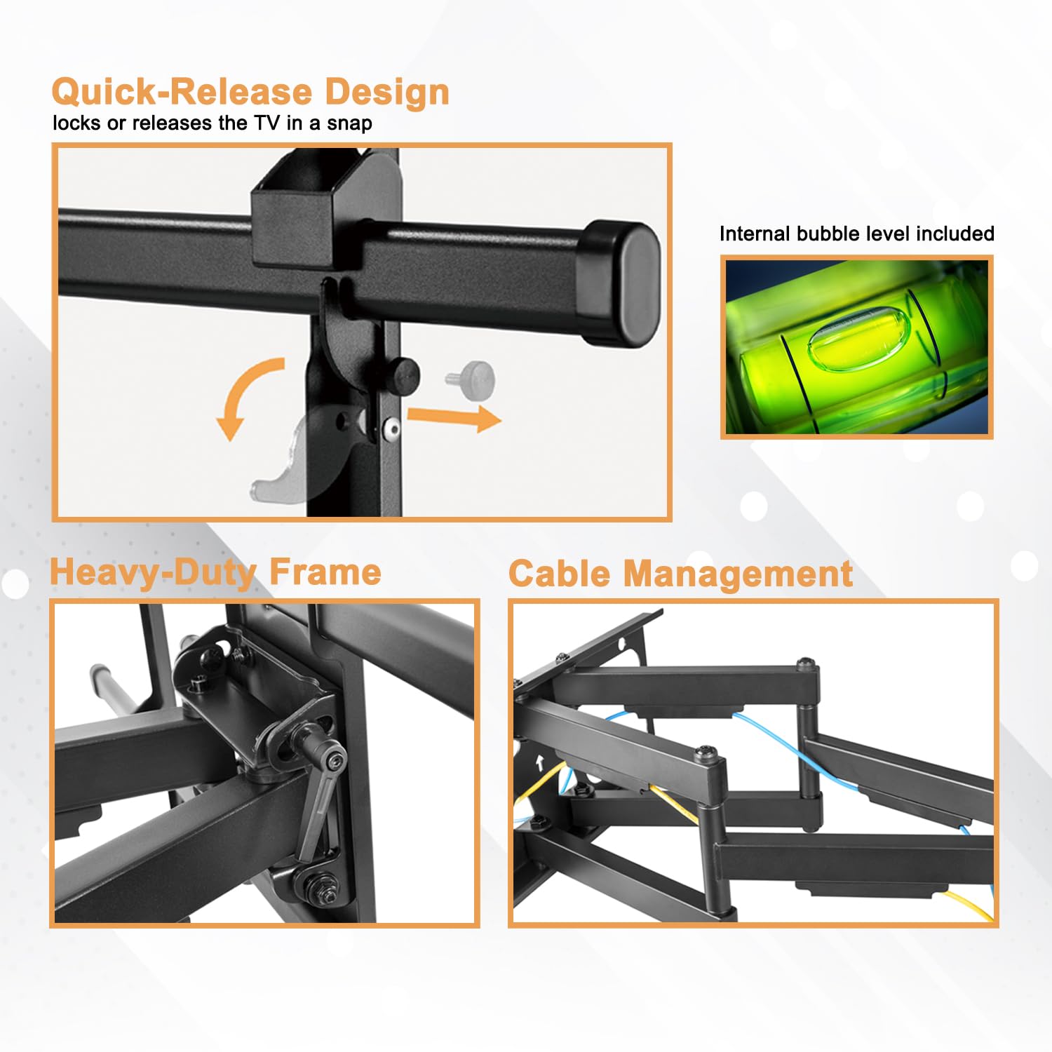 Premium Mount - Heavy Duty Dual Arm Articulating TV Wall Mount Bracket for LG - 77" Class C3 Series OLED 4K UHD Smart webOS TV - OLED77C3PUA Tilt & Swivel with Reduced Glare - Buy Smart!