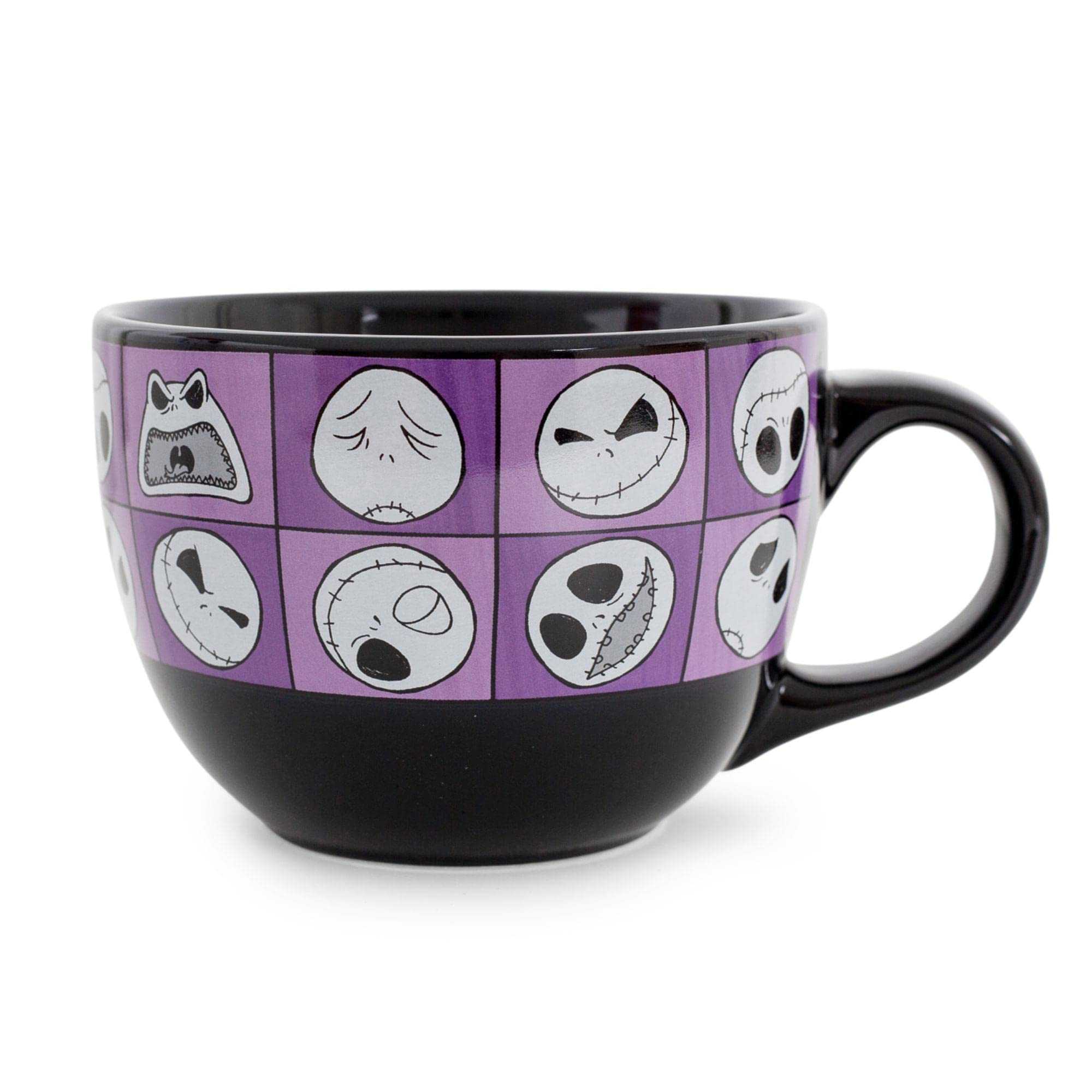 Disney The Nightmare Before Christmas Jack Expressions Ceramic Soup Mug | Bowl For Ice Cream, Cereal, Oatmeal | Large Coffee Cup For Espresso, Caffeine | Home & Kitchen Essentials | Holds 24 Ounces