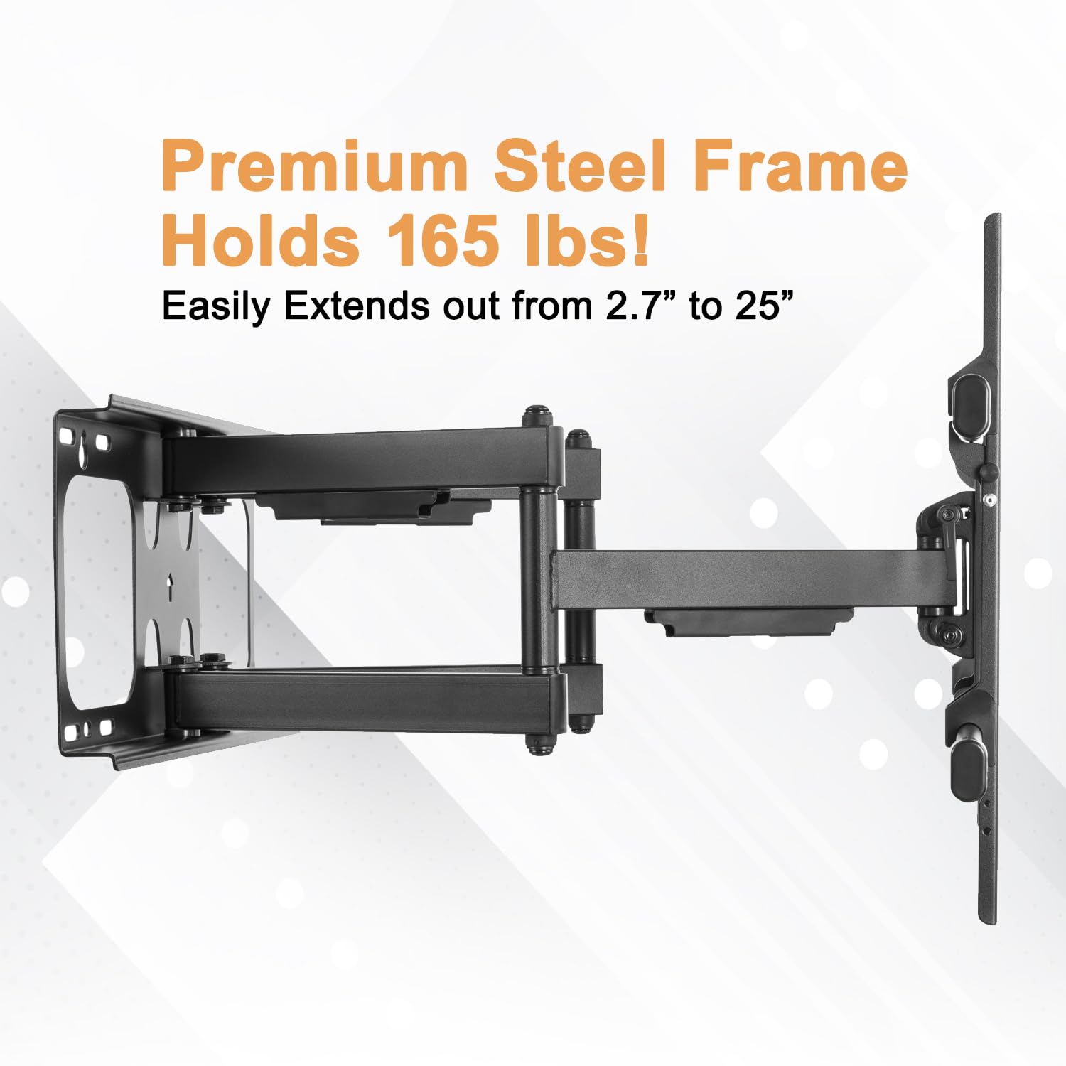 Premium Mount - Heavy Duty Dual Arm Articulating TV Wall Mount Bracket for LG - 77" Class C3 Series OLED 4K UHD Smart webOS TV - OLED77C3PUA Tilt & Swivel with Reduced Glare - Buy Smart!