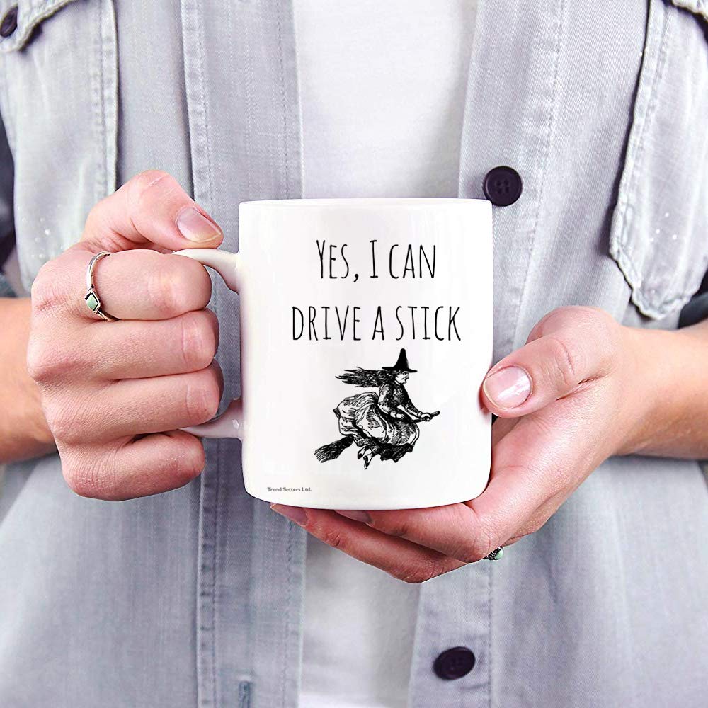 Trend Setters Halloween – I Can Drive Stick - Witch – Funny Coffee or Tea Mug – Perfect for gifting or collecting Ltd.