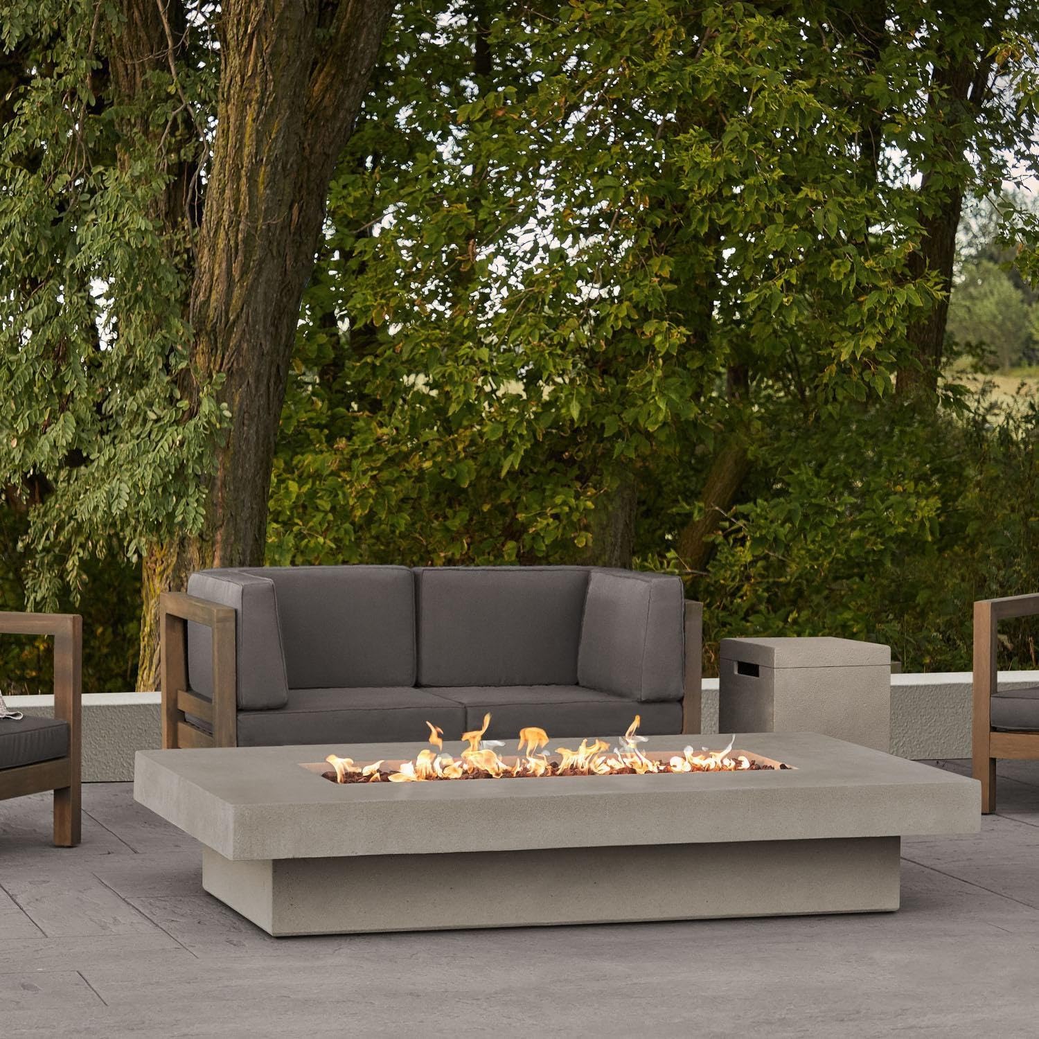 BBQGuys Signature Geneva 72-Inch Rectangle Natural Gas Fire Table - Flint (Ships as Propane w/Conversion Kit)