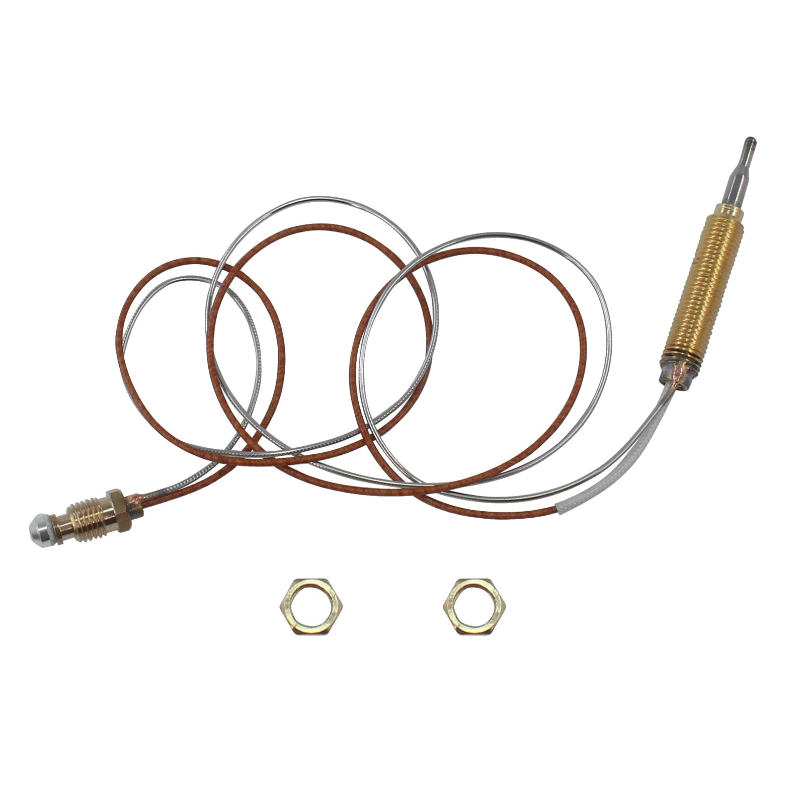 MENSI Universal M8X1 Thermo Couple Sensor Temperature Flame Safety for Propane Natural Gas Fire Pit, Fireplace 24"