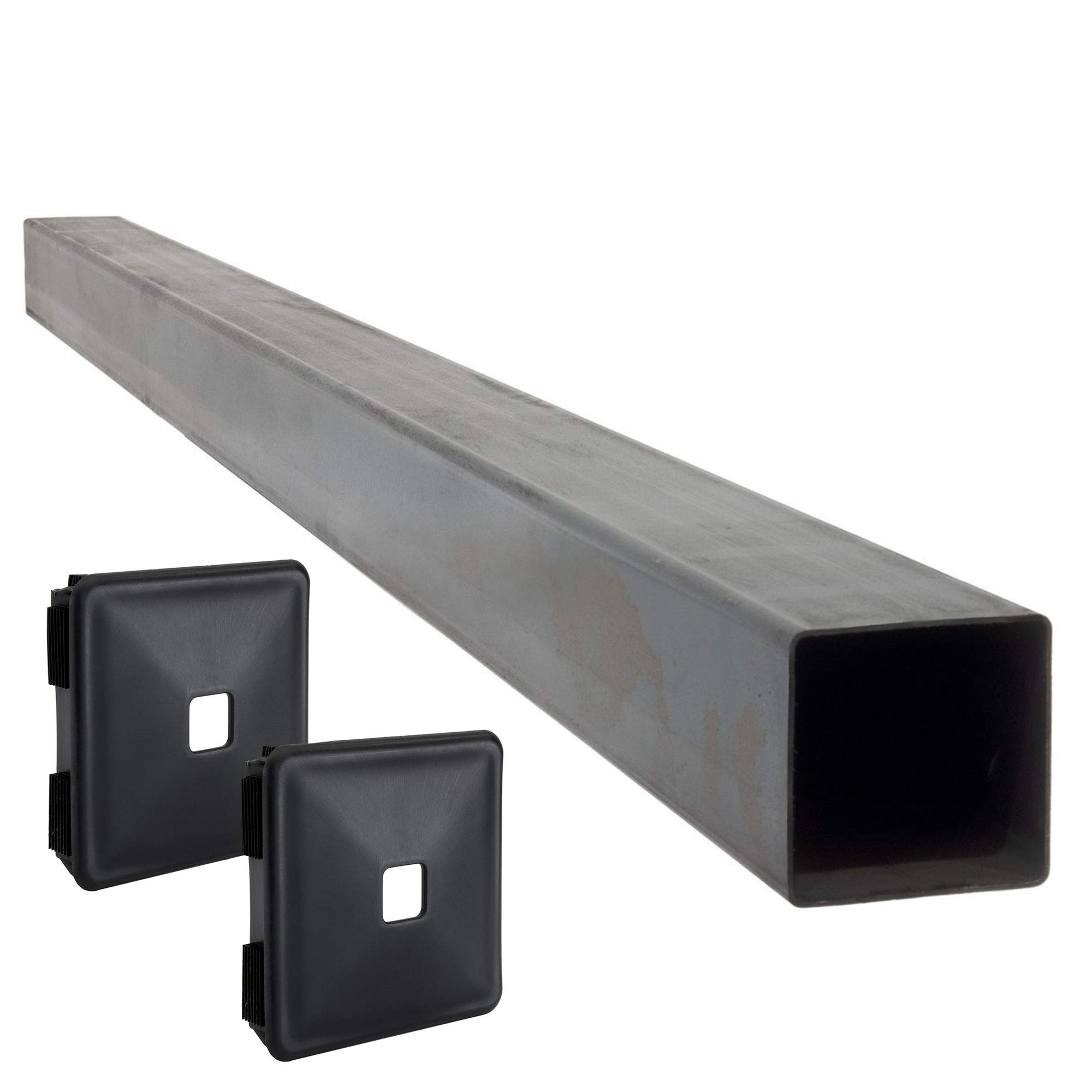 RV Bumper Raw 14 Gauge Steel | Standard 4" x 4" Bumper | RV Rear Bumper (with Bumper Plugs)