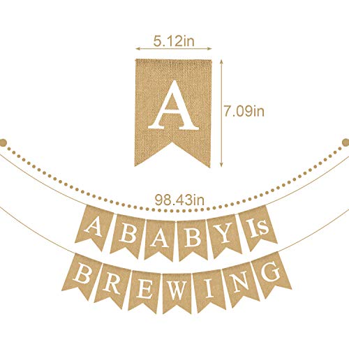 Rainlemon Jute Burlap A Baby is Brewing Banner Tea Beer Diaper Party Baby Shower Garland Decoration