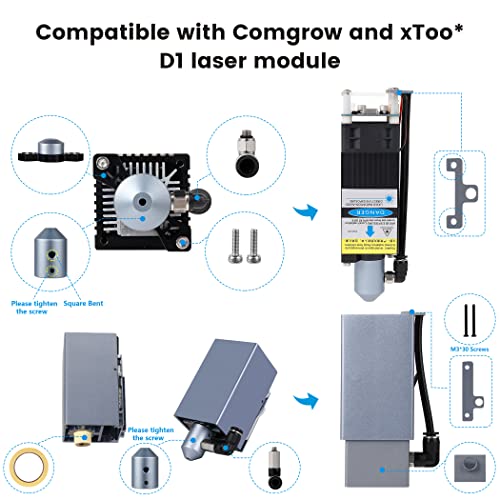 Comgrow Air Assist for Laser Cutter and Engraver,Air Assist Pump Kit with Adjustable 30L/Min,for CNC Cutting and Laser Engraving,Remove Smoke and Dust,Protect Laser Lens, Reduce Surface Temperature