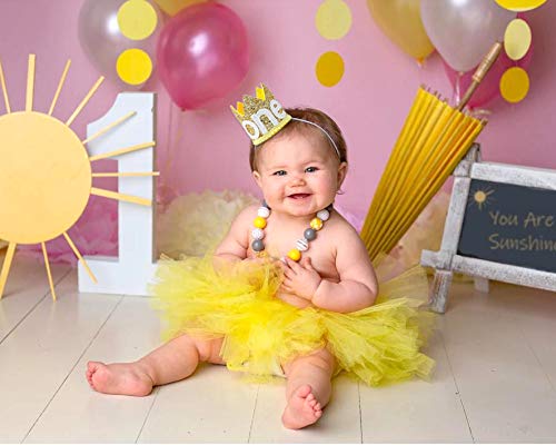 Baby's Sunshine Crown for 1st birthday - First Birthday for You Are My Sunshine Crown,Birthday Get Together for Decorations,Photo Props for Birthday Party,Birthday Souvenir Gifts(Golden)