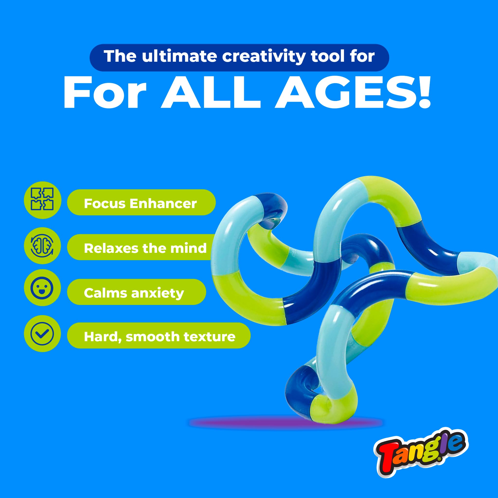 Tangle Jr Classic (5-Pack) - Genuine Tangle Fidget Toys - Tangle Fidget Pack - Twisty Fidget Toy Fidgets Pack for Kids and Adults - Fidget Toy for School - Gift for Teens and Adults