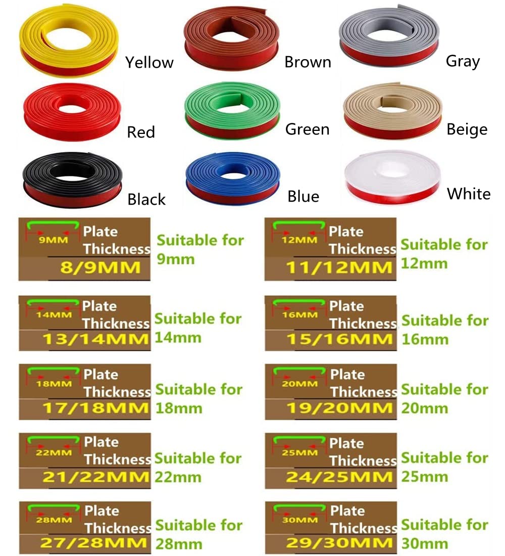 U-Shape Edge Banding, TPE Self Adhesive Veneer Edging Trim, Soft Edge Protector, Furniture Edge Strip for Countertop Table Cabinets Restoration (18mm*2m,White)