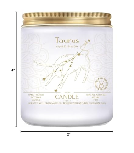 YTENTE Candle, Soy Wax, Scented, Zodiac - Taurus, Birthday Gift for Women
