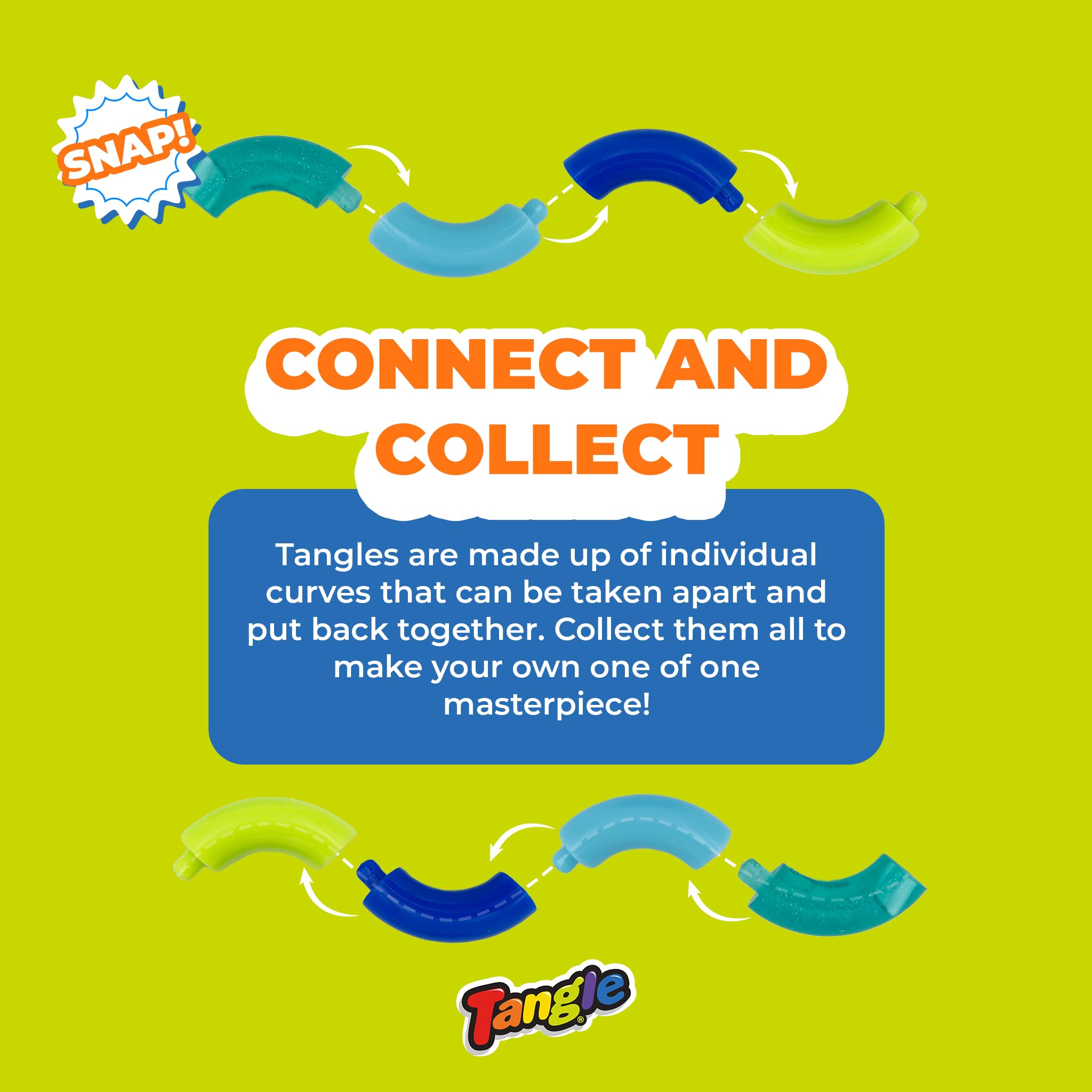 Tangle Jr Classic (5-Pack) - Genuine Tangle Fidget Toys - Tangle Fidget Pack - Twisty Fidget Toy Fidgets Pack for Kids and Adults - Fidget Toy for School - Gift for Teens and Adults